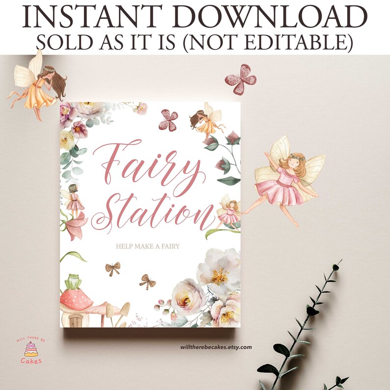 Fairy Game Party Station Sign, Birthday Activities Printable, Party ...