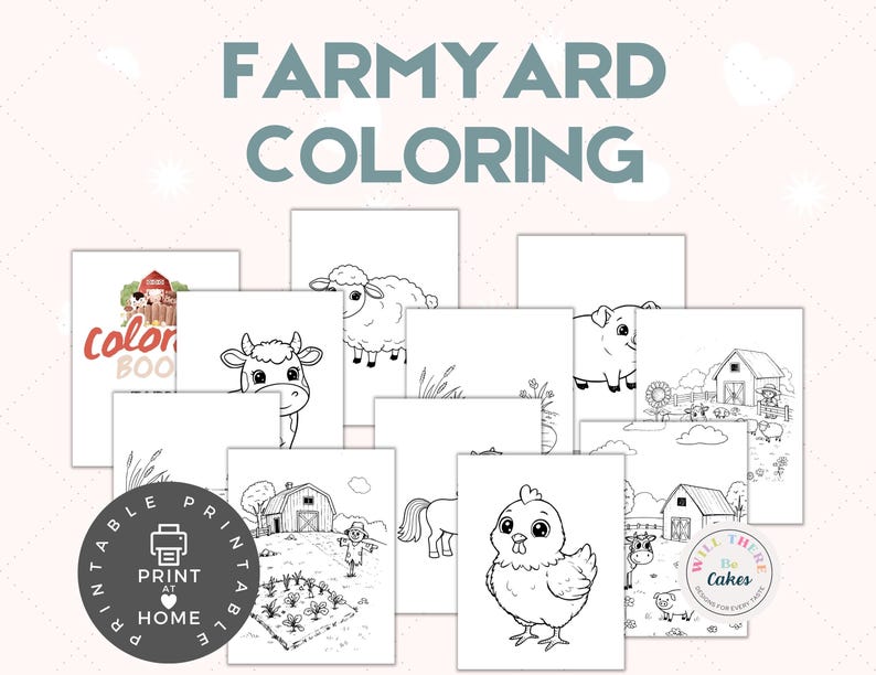 Farm Yard Animal Coloring Pages, Preschool & Kindergarten Activity ...