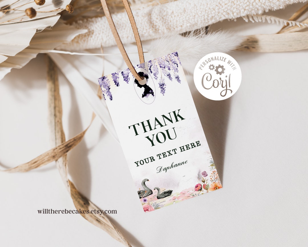 Editable Regal Purple Wisteria Hanging Plant Summer Gift Tag, Printable ...