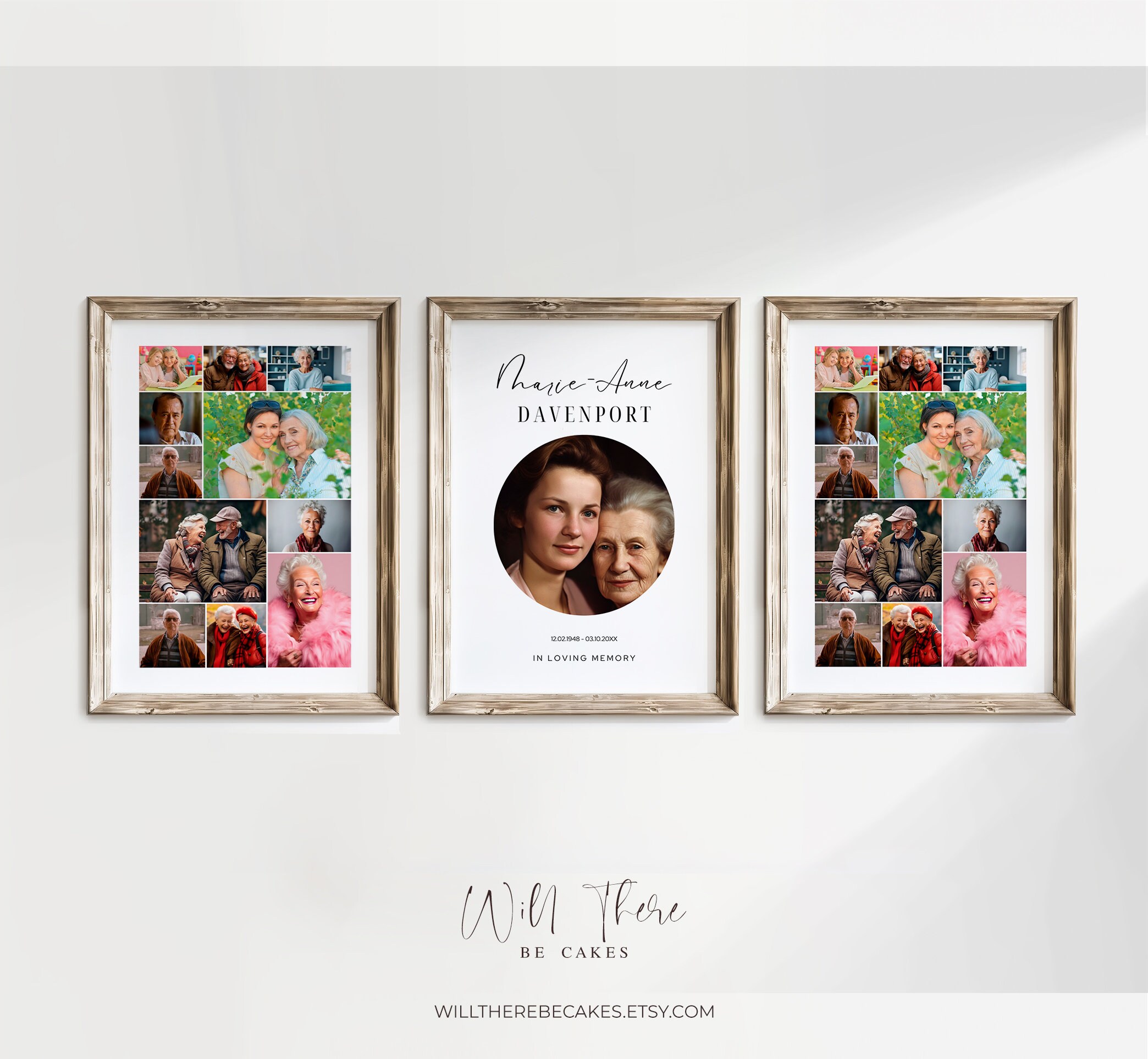 Photo Montage Funeral Welcome Sign Set, Celebration of Life Decoration ...