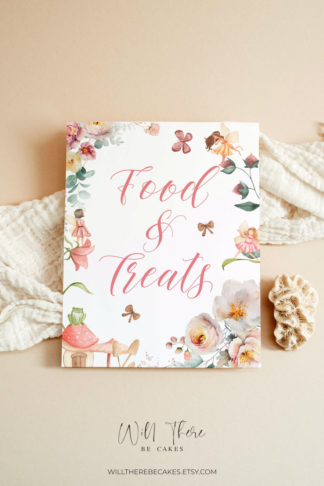 FAIRY Food and Treats Sign, Party Food Sign Printable, Food and Treats ...