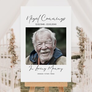 Minimalist Funeral Entry Welcome Sign, Memorial Information in Loving ...