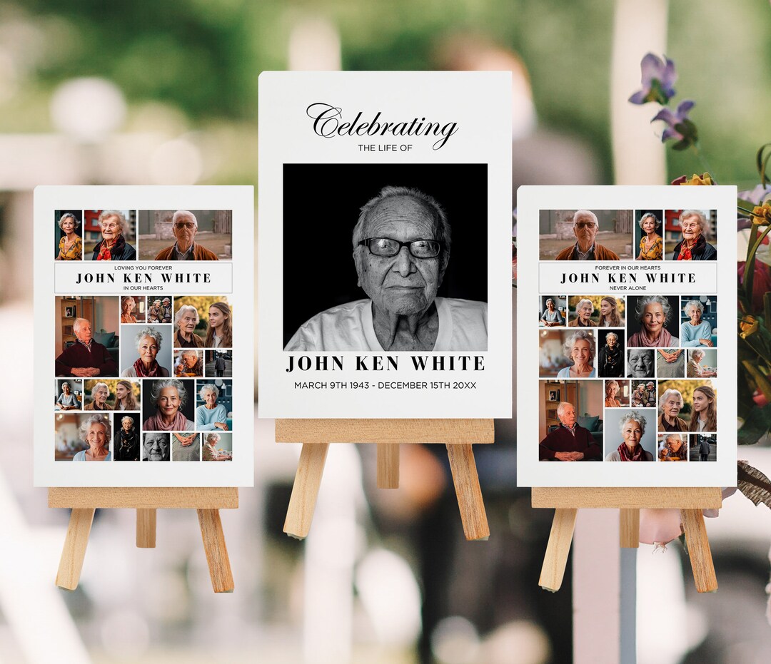 Set of Three Funeral Welcome Signs, Celebrate the Life of Sign, Always ...