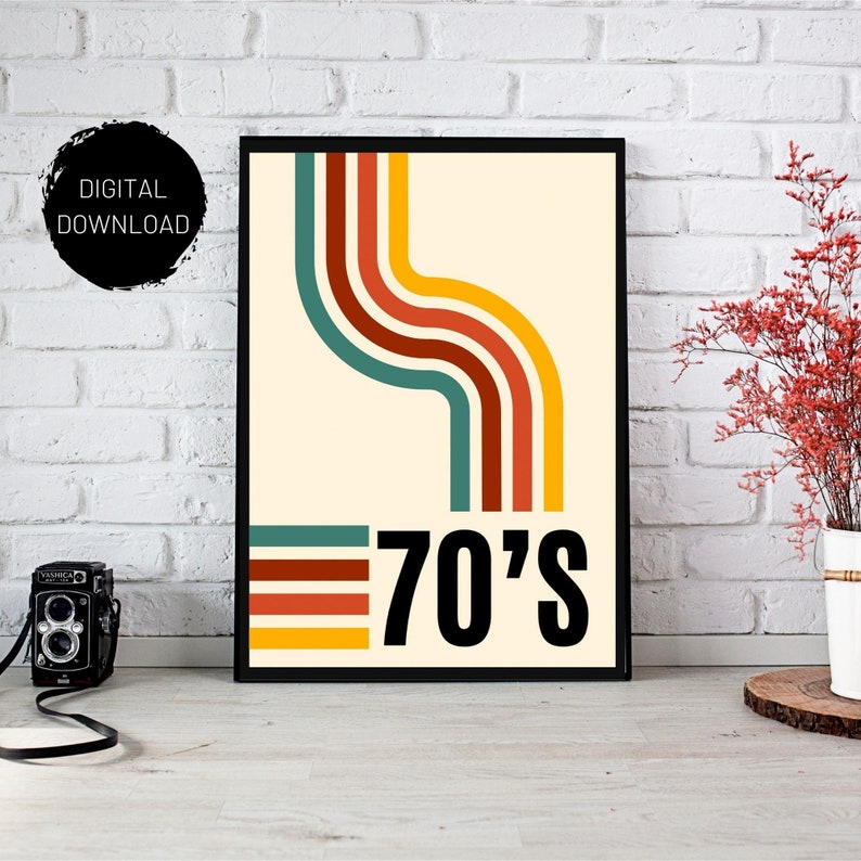 Printable 70's Wall Art Download Vertical 70s Wall Art - Etsy