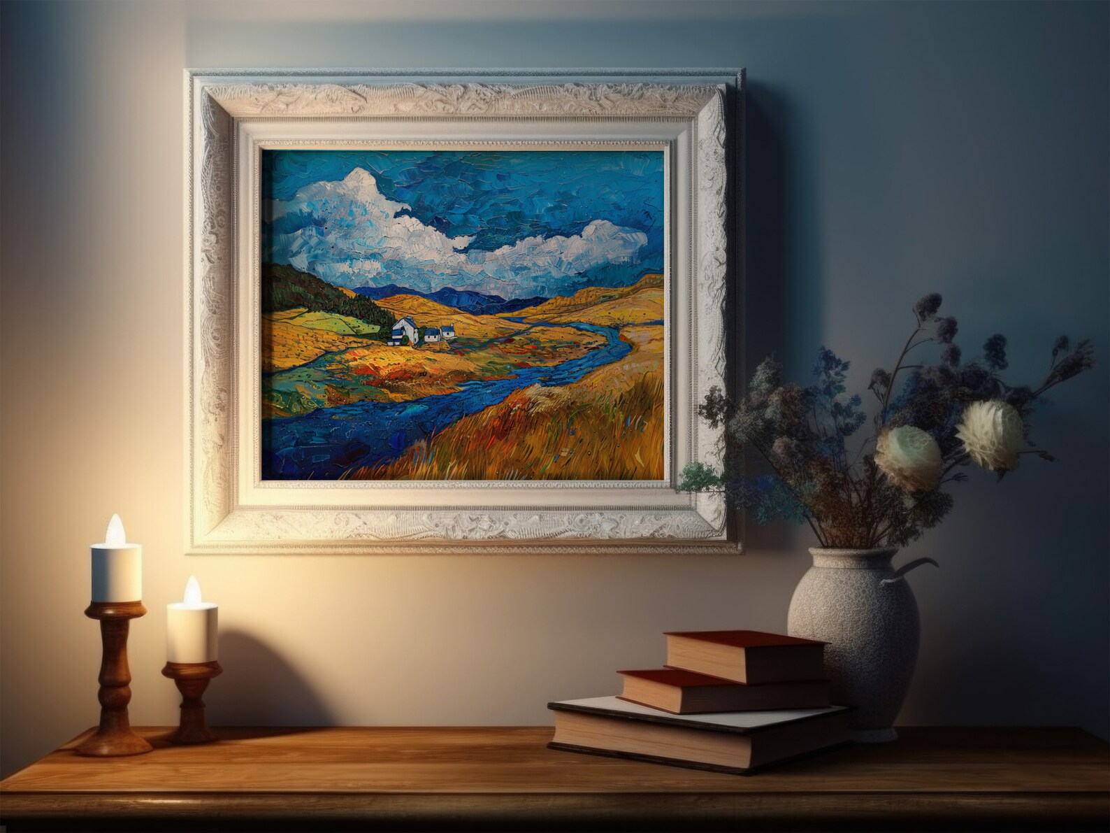 Scottish Highland Hues in Expressionist Blue | Oil Painting ...