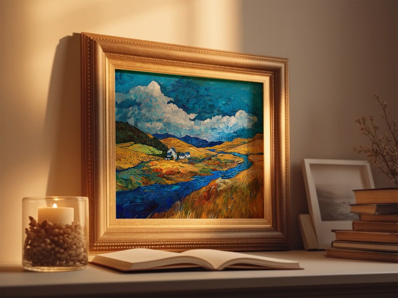 Scottish Highland Hues in Expressionist Blue | Oil Painting ...