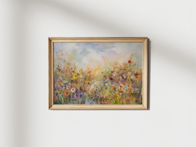 Vintage Wildflowers in Spring | Oil Painting | Printable Digital Art ...