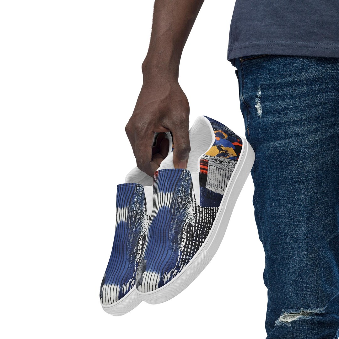 Afrocentric Afro Print Men’s Slip-on Canvas Shoes, Multicoloured Slip ...