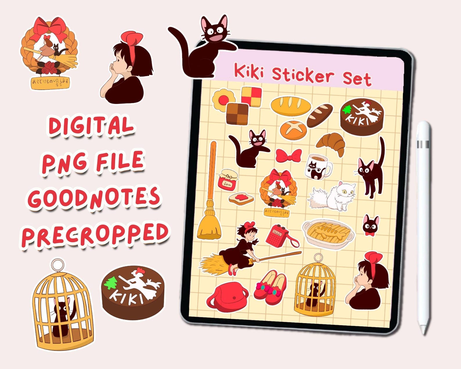 Kiki's Delivery Service Sticker Set | Studio Ghibli Stickers | Kawaii ...