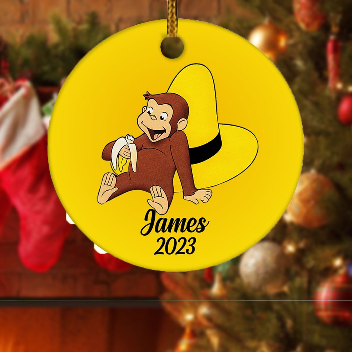 Personalized Curious George Christmas Ornament, Curious George 2023 ...