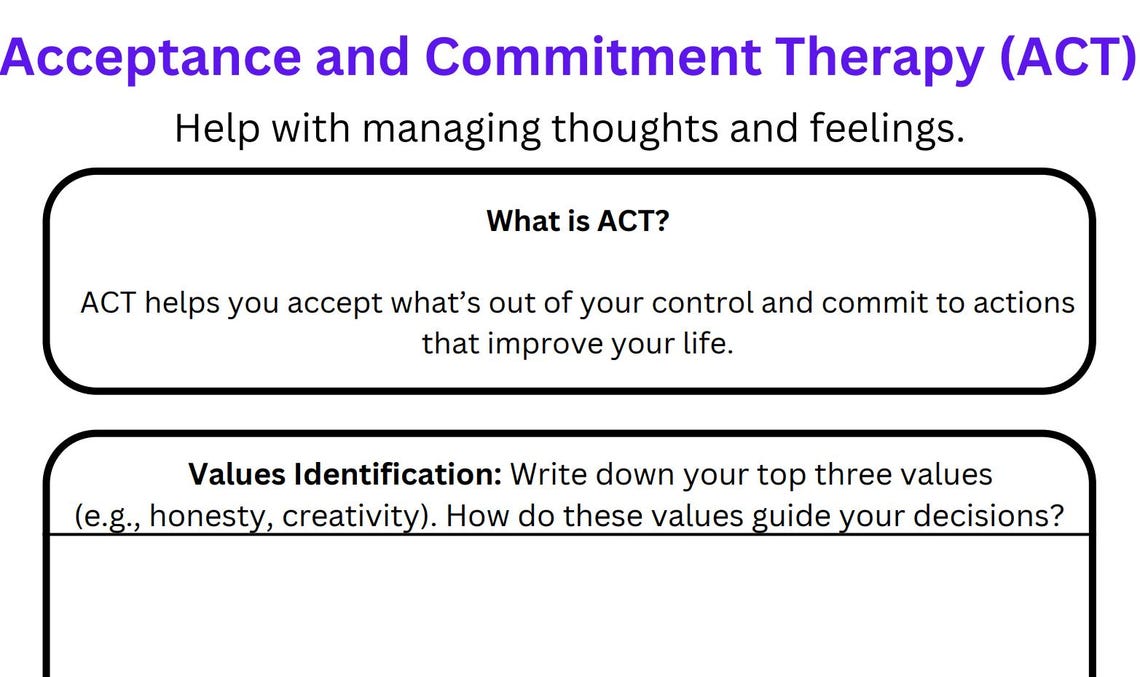 Mental Health Worksheets, Set of 5 Mental Health Worksheet, Therapy ...