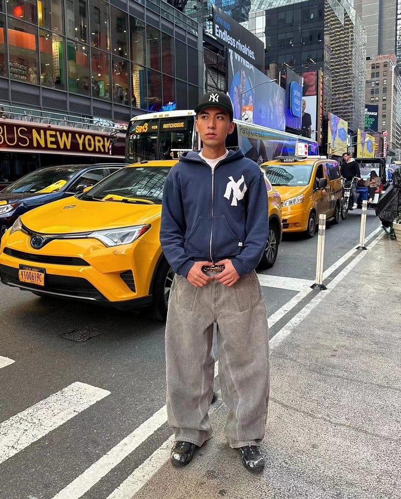 Akimbo Club “NY Noodle” New York Zip up Sweater Hoodie - Etsy