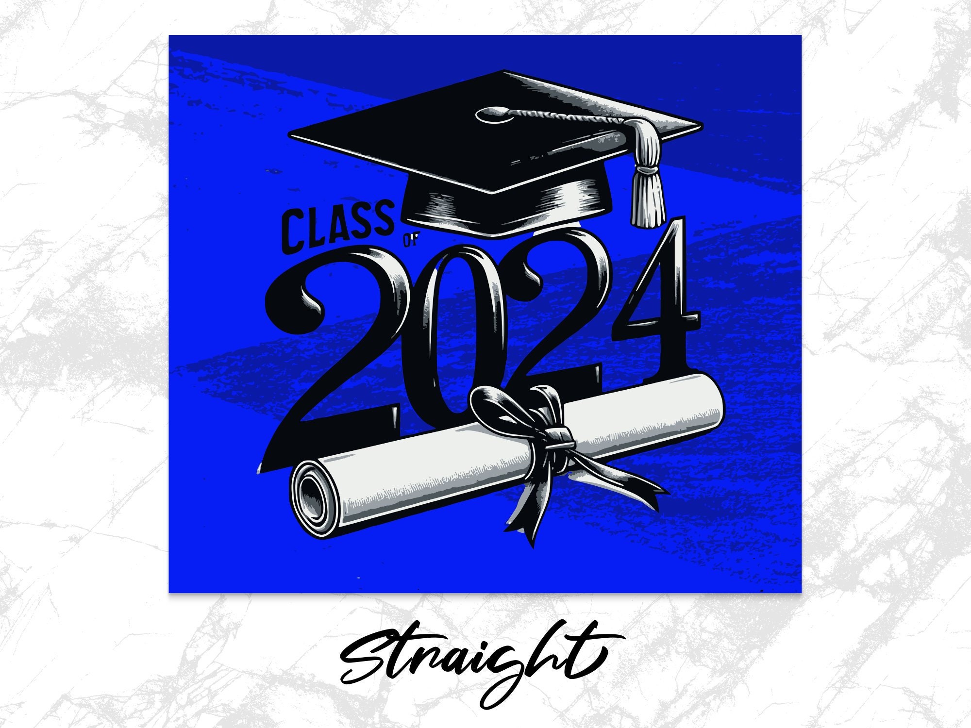 Royal Blue Class of 2024 Graduation 20oz Tumbler Wraps, Graduate Gift ...