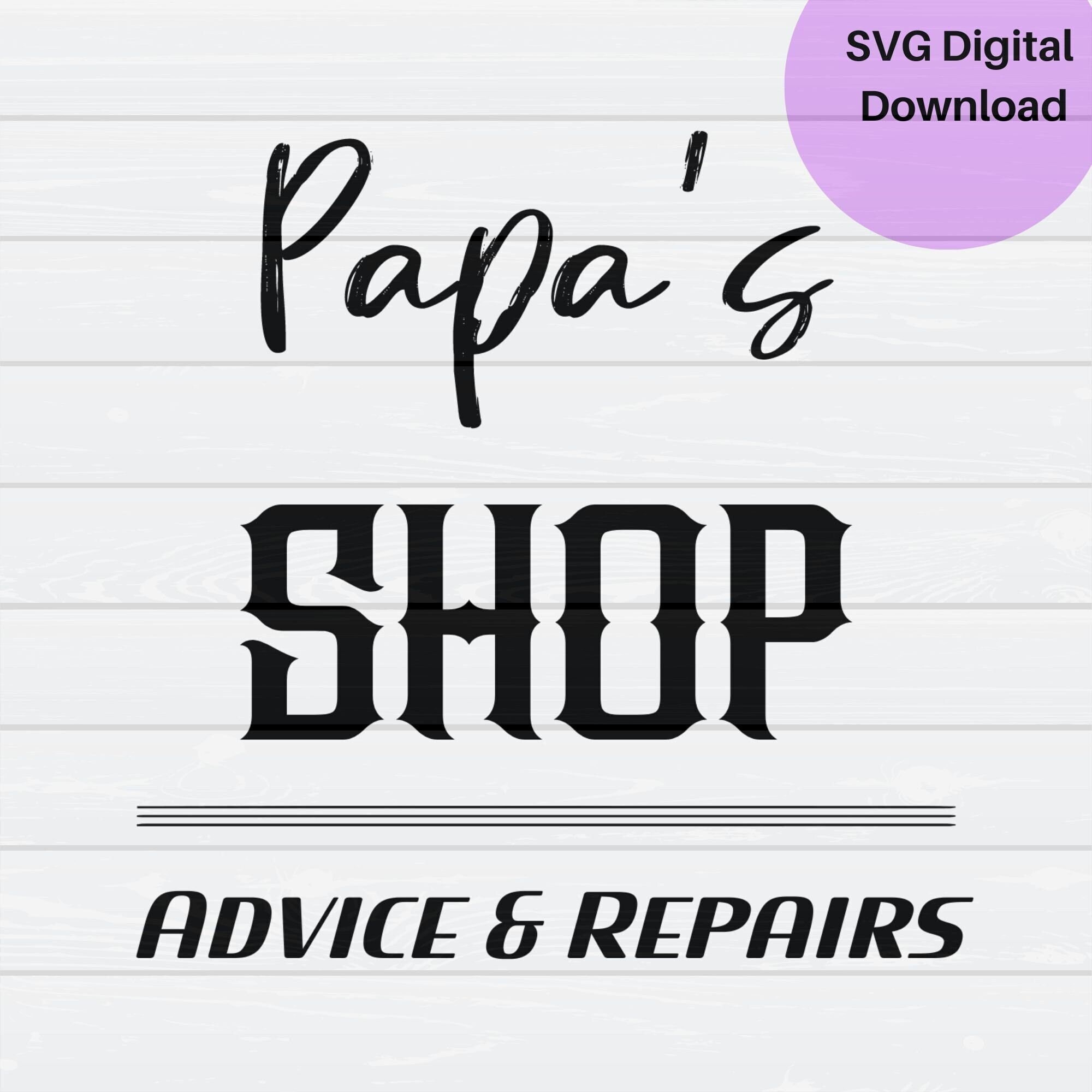 Papa's Shop Bundle, SVG Files, PNG Files, Instant Download, Templates ...