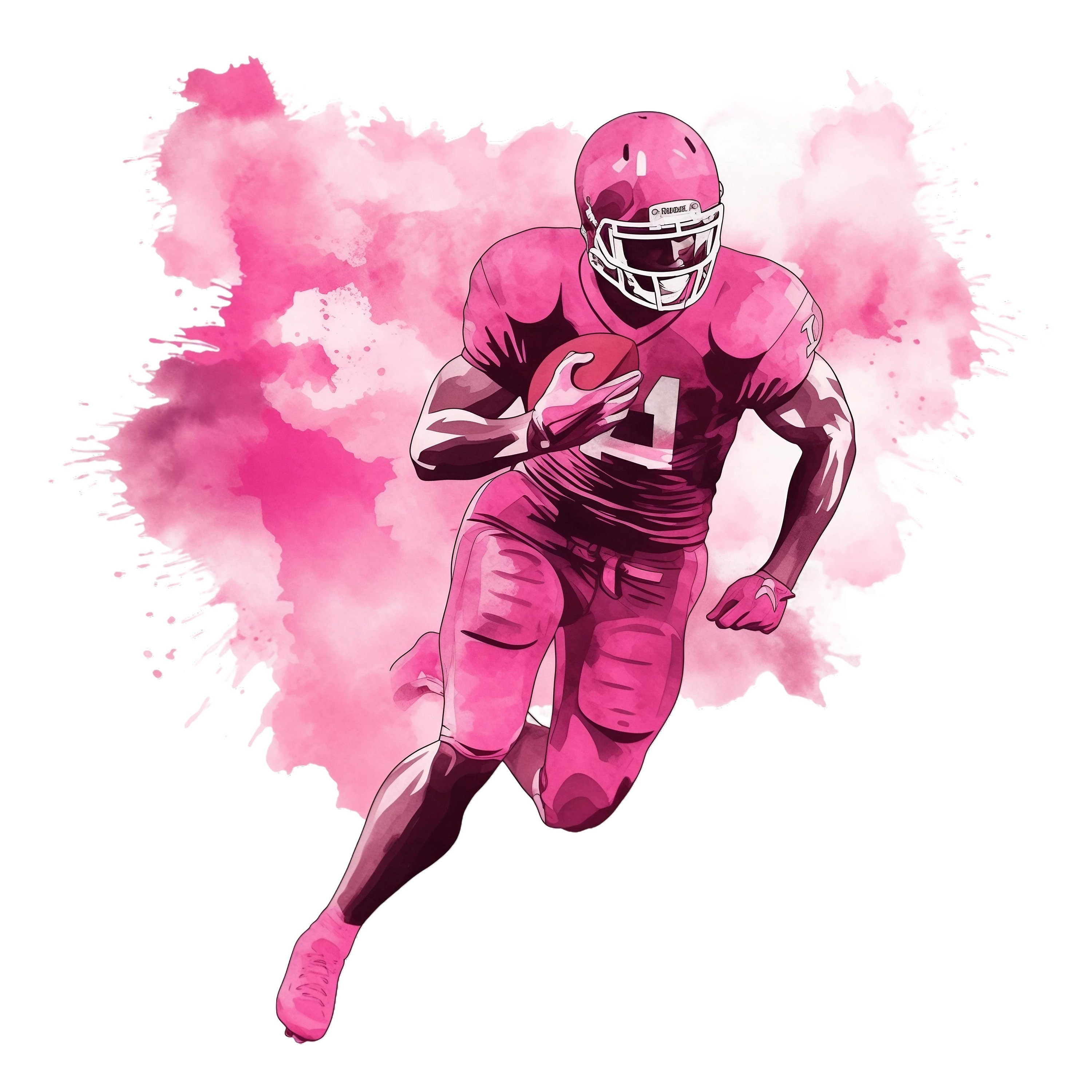 Pink Football Player SVG Bundle, Sports Clipart, Digital Download ...