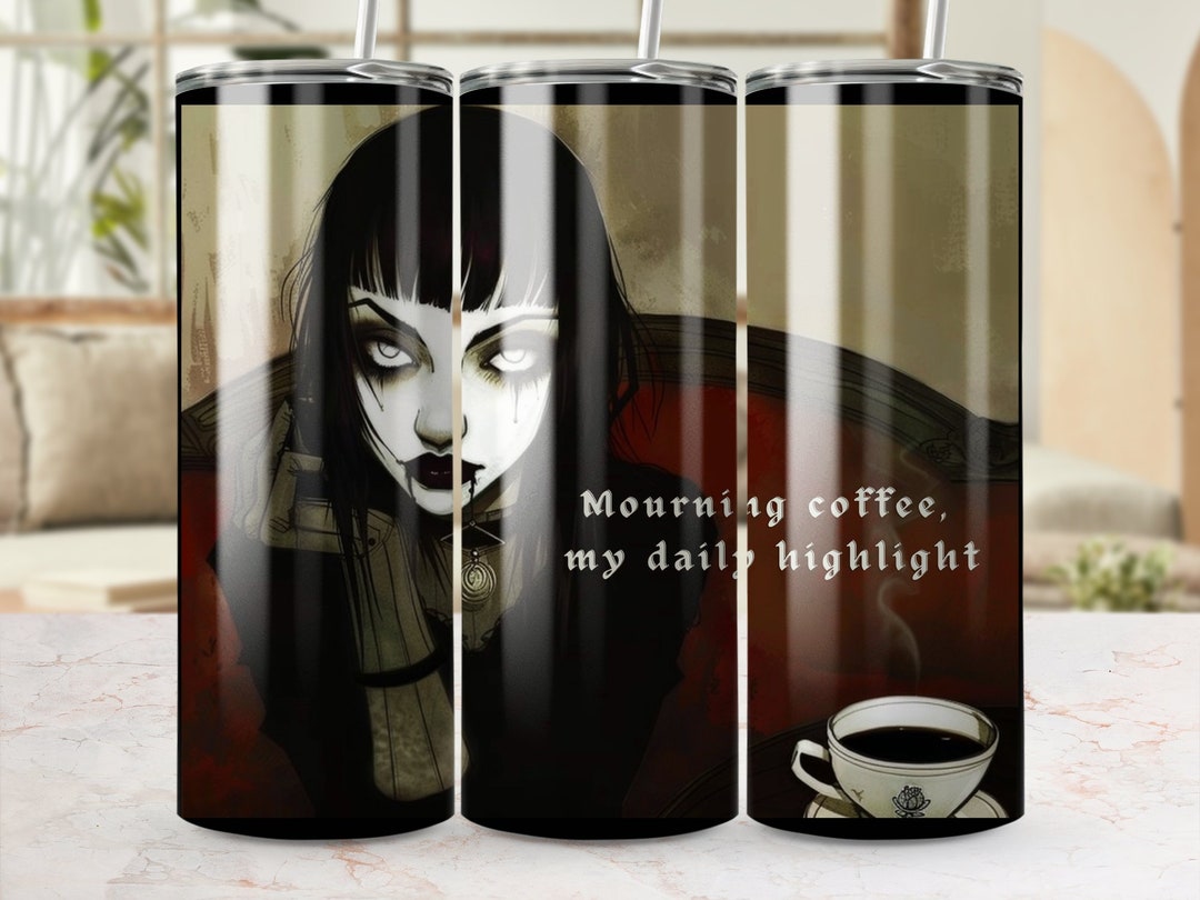 Gothic Girl 20oz Tumbler Design, Dark Fantasy Skinny Tapered Wrap, Emo ...