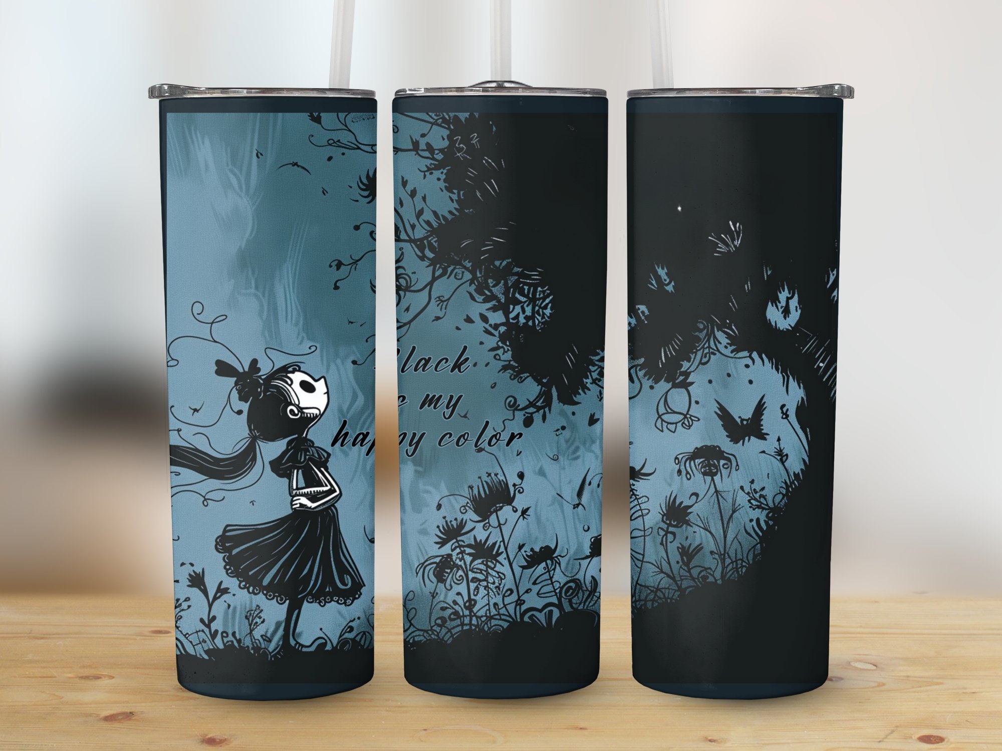 20 Oz Gothic Tumbler Wrap, Dark Fantasy Skinny Tapered Cup, Halloween ...