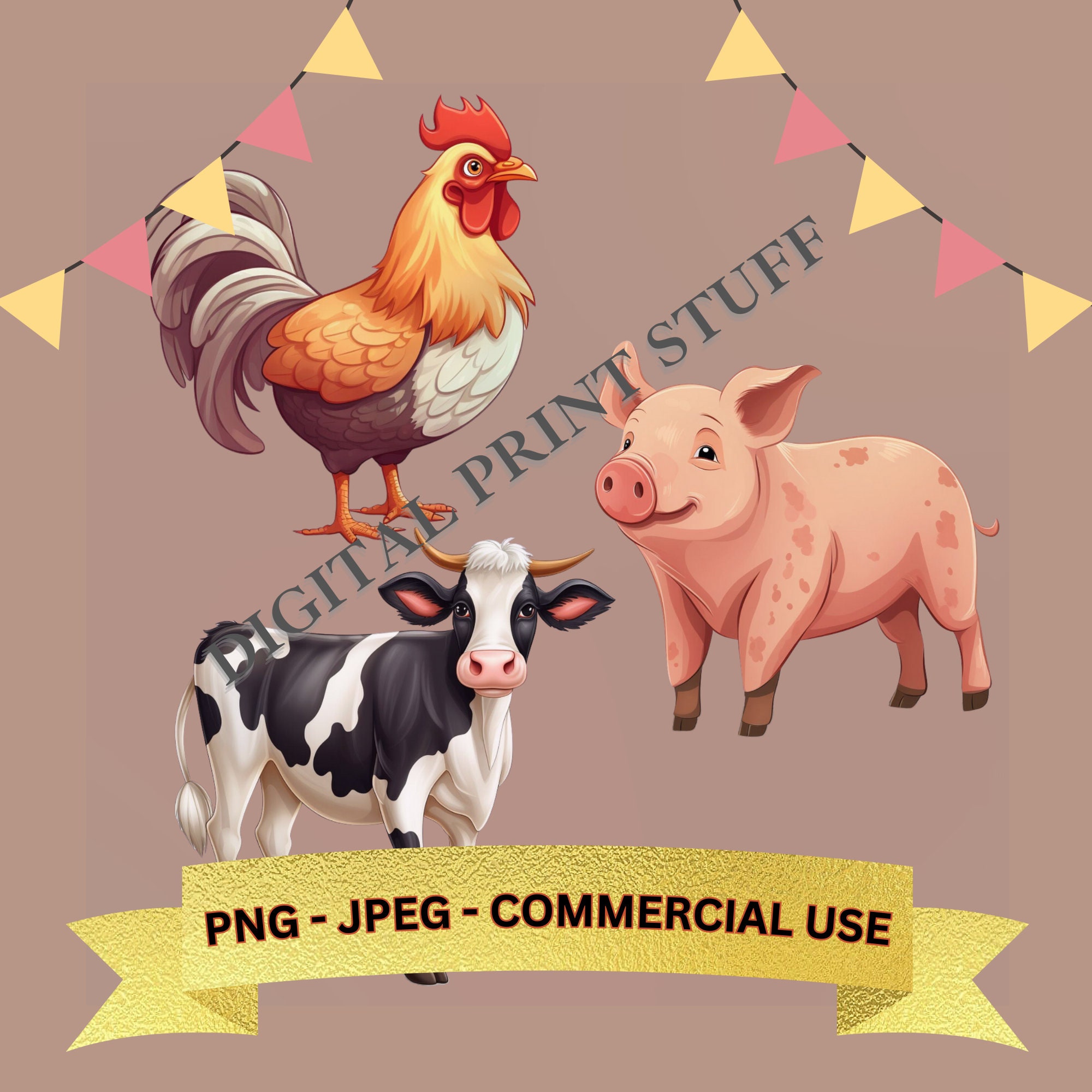 Barnyard Animal Clipart Premium Quality Transparent PNG & - Etsy