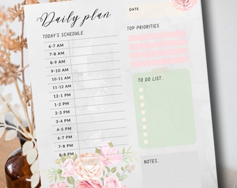 Daily Planner | Editable Digital Planner | Printable Planner - Etsy