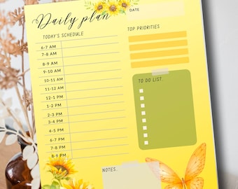 Daily Planner | Editable Digital Planner | Printable Planner - Etsy