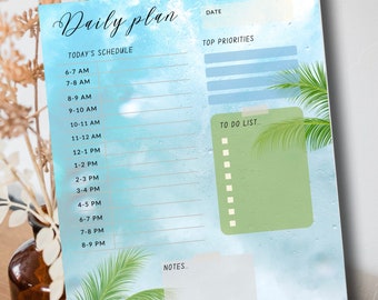 Daily Planner | Editable Digital Planner | Printable Planner - Etsy