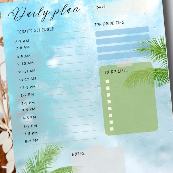 Daily Planner Editable Digital Planner Printable Planner - Etsy