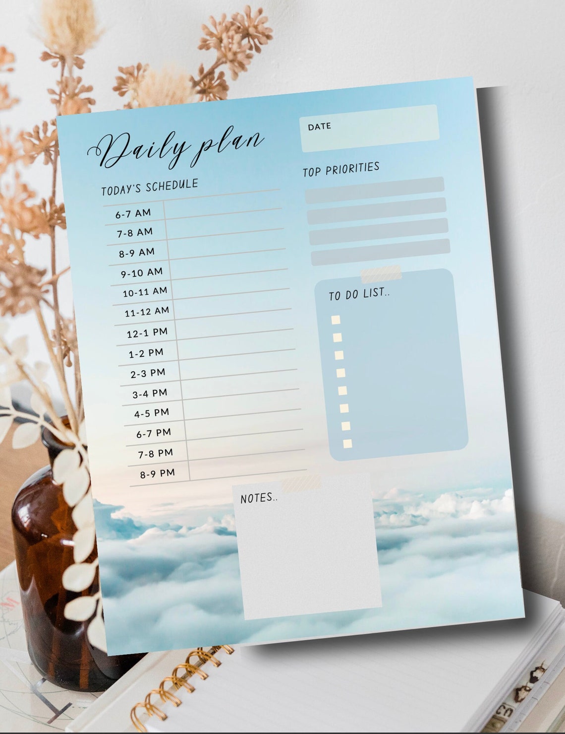 Daily Planner Editable Digital Planner Printable Planner - Etsy