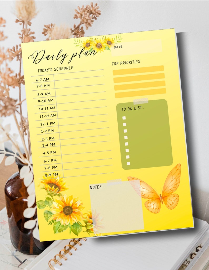 Daily Planner | Editable Digital Planner | Printable Planner - Etsy
