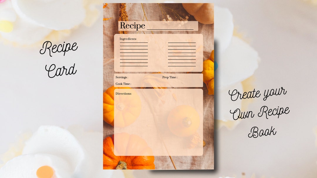 Digital Recipe Card Editable/printable Recipe Card - Etsy