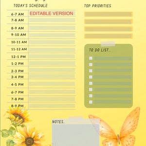 Daily Planner | Editable Digital Planner | Printable Planner - Etsy