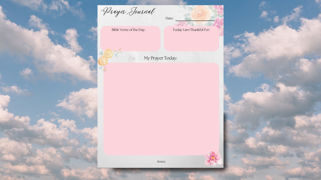 Prayer Journal Entry | Editable Digital Journal Page | Printable ...