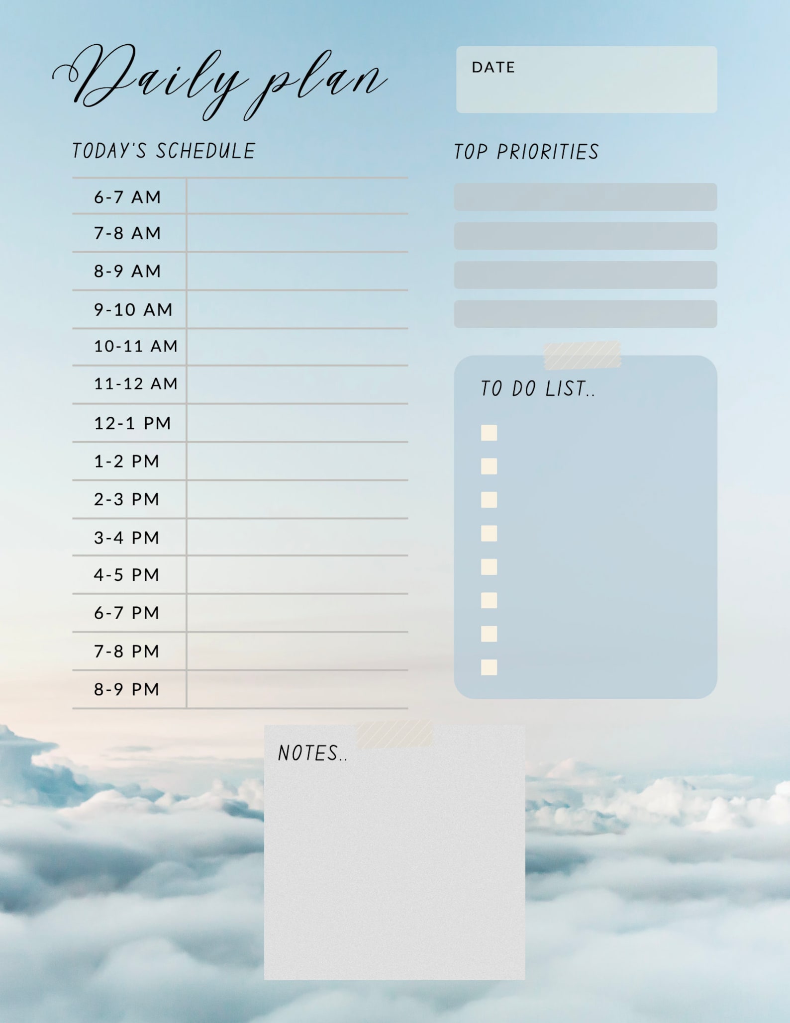 Daily Planner Editable Digital Planner Printable Planner - Etsy