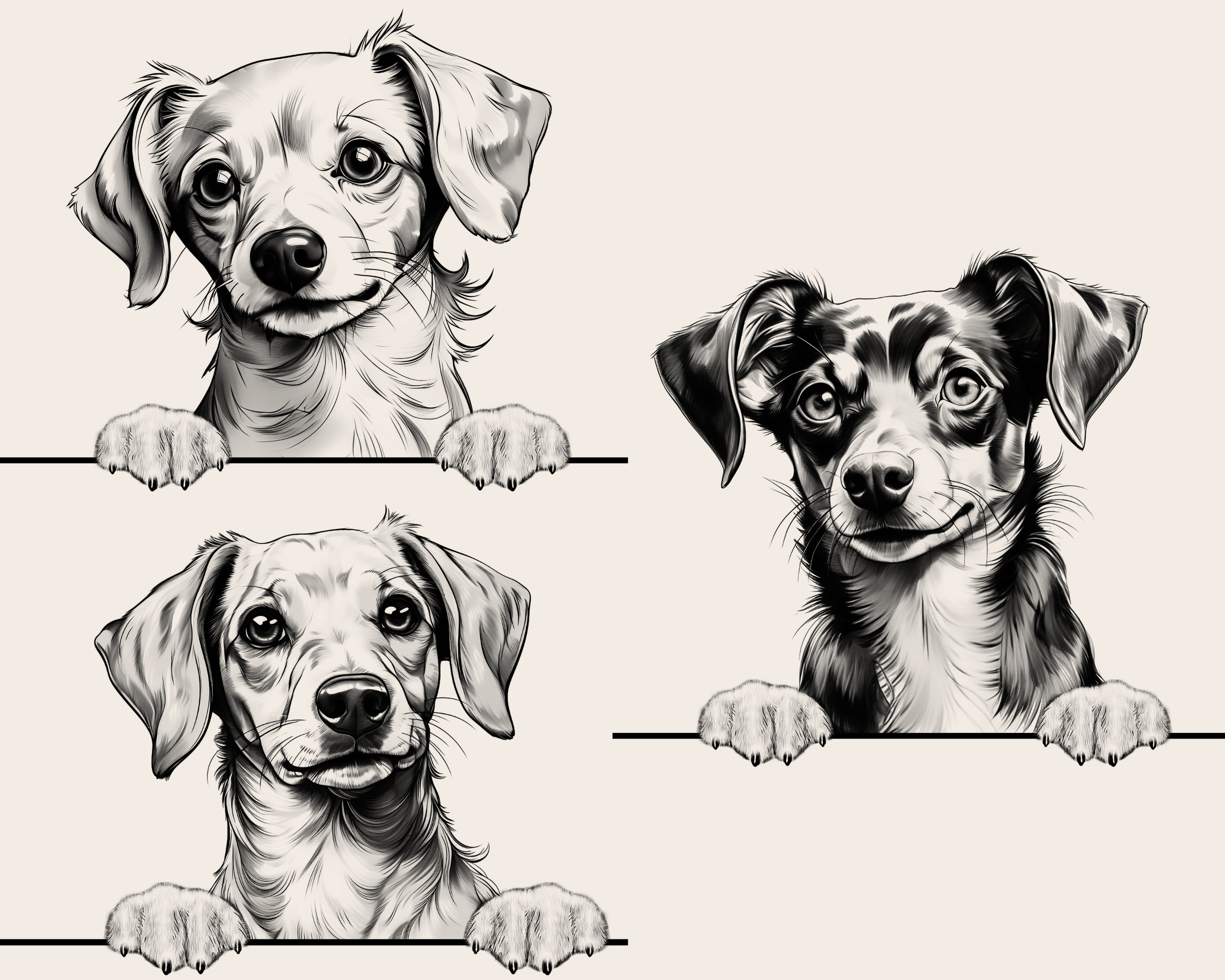 Peeking Dogs Chiweenie SVG PNG JPG Transparent - Etsy Australia