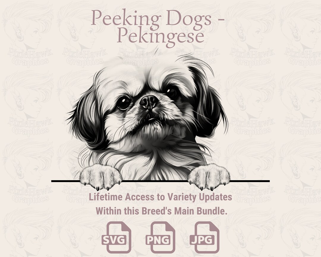 Peeking Dogs Pekingese - | SVG | PNG | JPG | Transparent + White ...