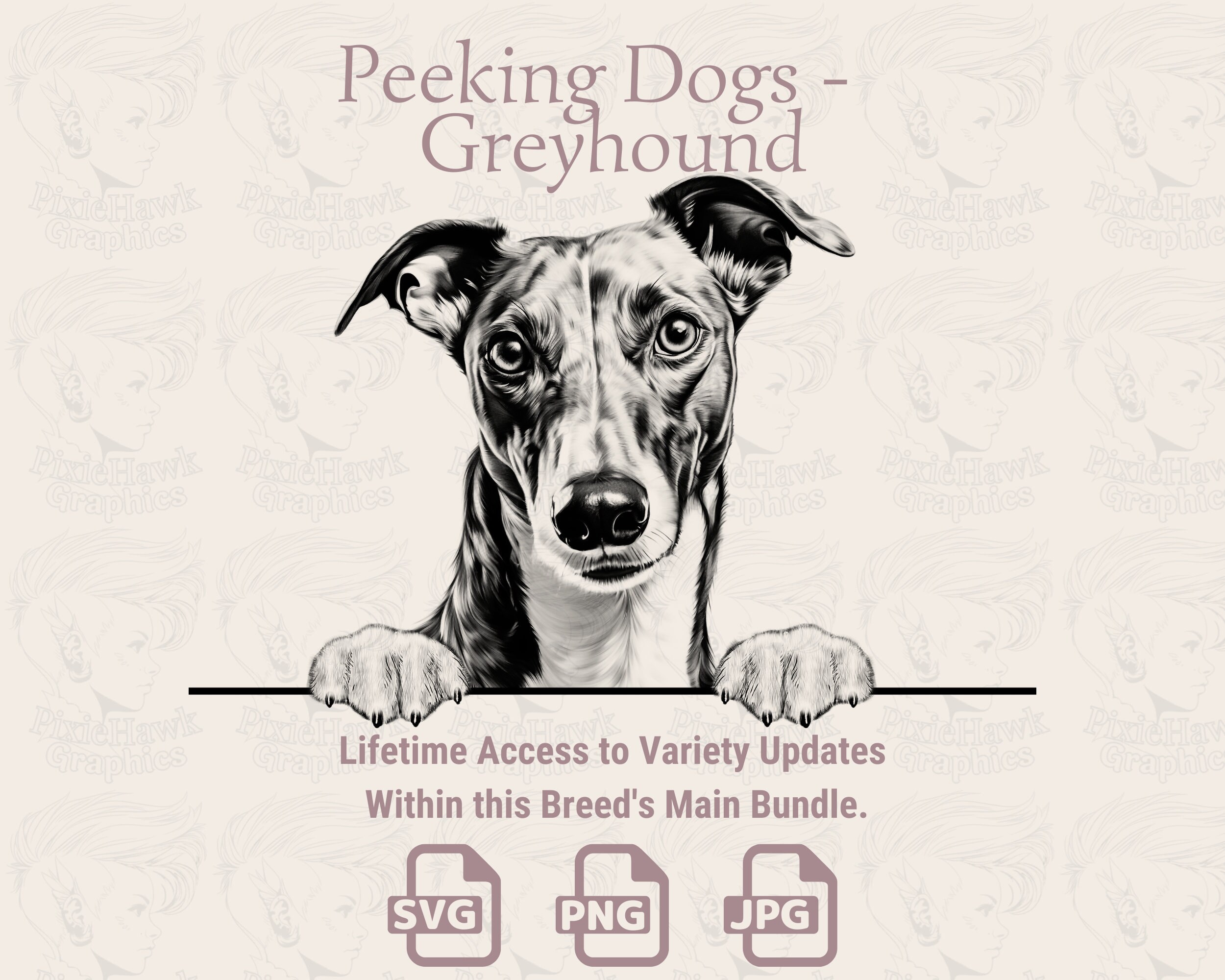 Peeking Dogs Greyhound SVG PNG JPG Transparent - Etsy