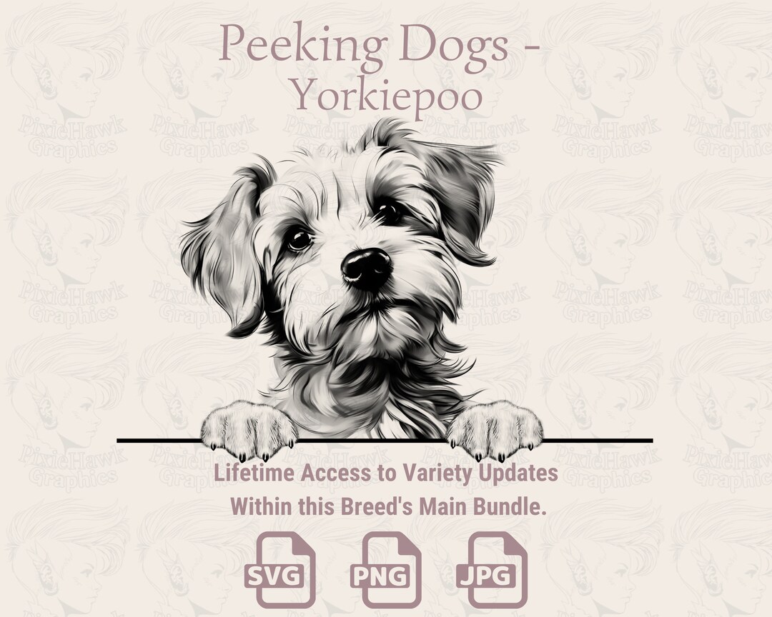 Peeking Dogs Yorkiepoo - | SVG | PNG | JPG | Transparent + White ...