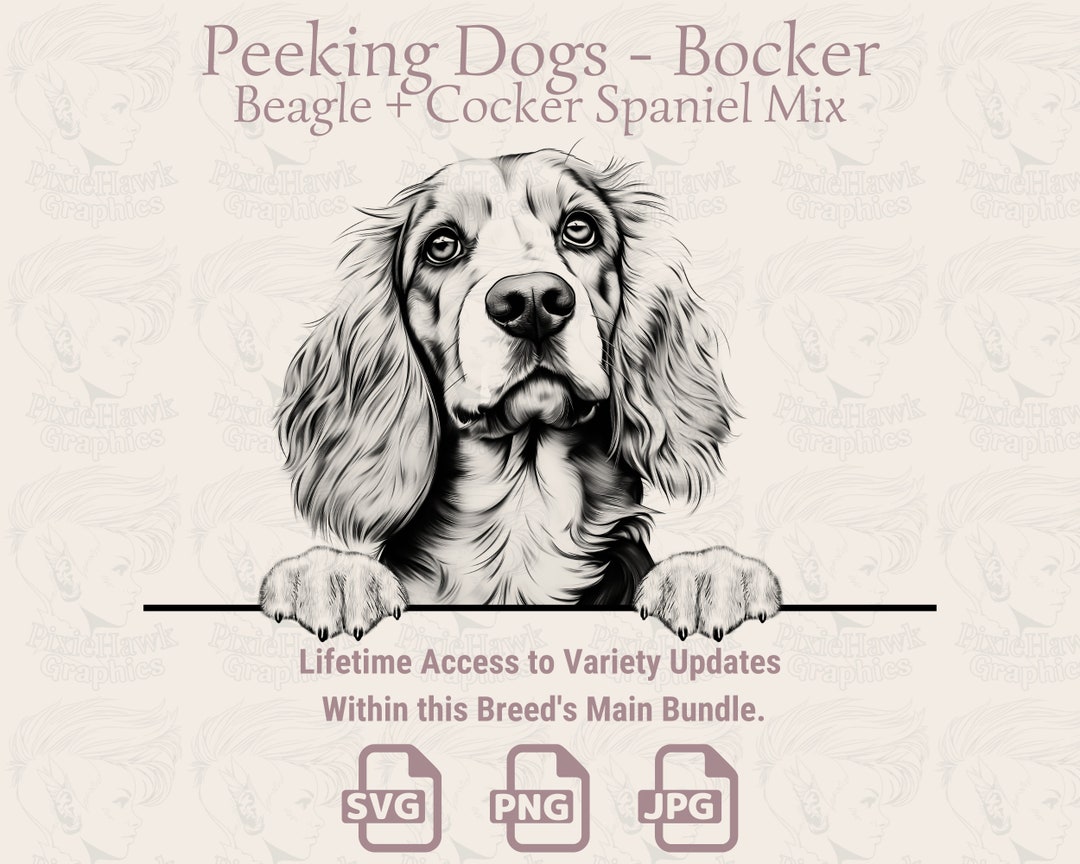 Peeking Dogs Bocker - | SVG | PNG | JPG | Transparent + White ...