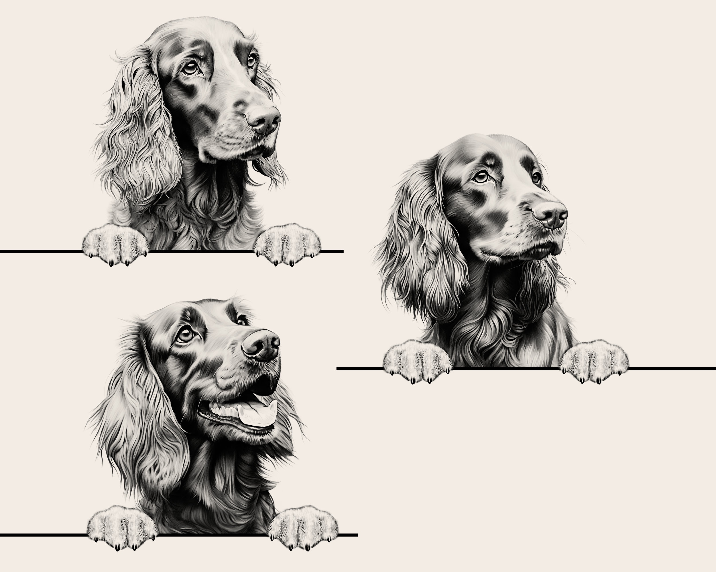 Irish Setter Line Art: Peeking Dog SVG, PNG, JPG - Etsy