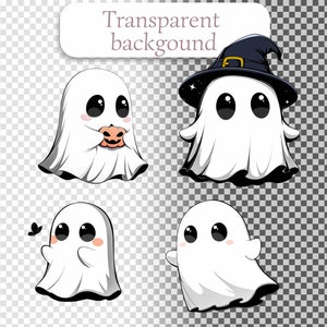 Cute Ghost Bundle | SVG | PNG | JPG | Transparent Background Included ...