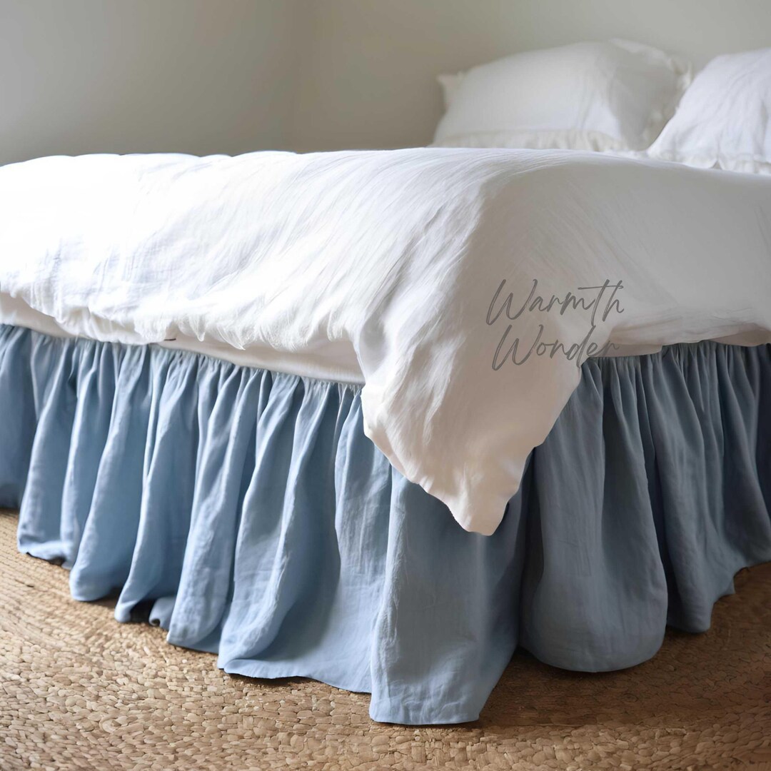 Handmade Rust Cotton Ruffle Bed Skirt: Farmhouse Bedding - Etsy