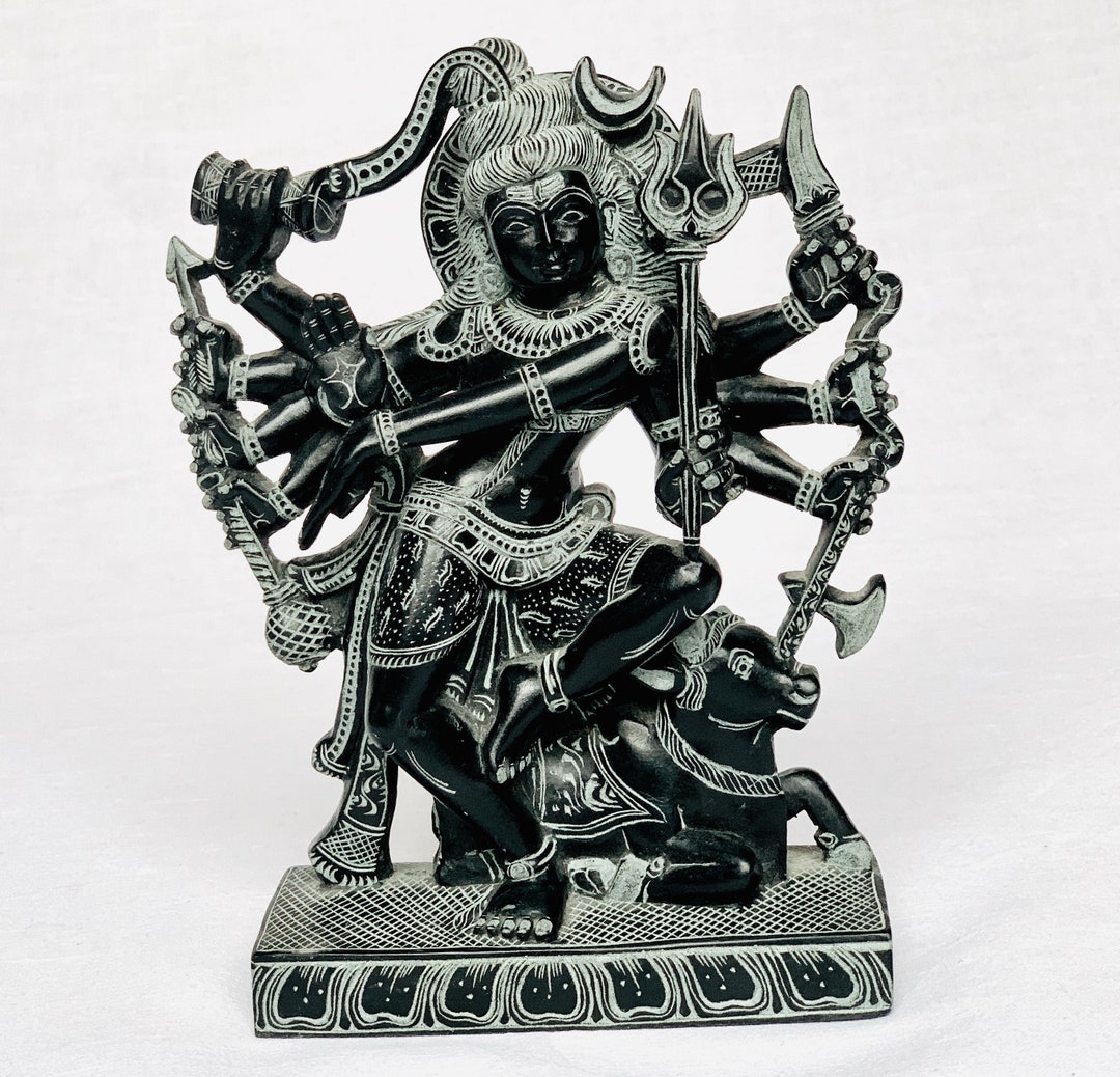 Nataraja, Dancing Shiva, 20 Cm Indian Stone Statue, Black Stone ...