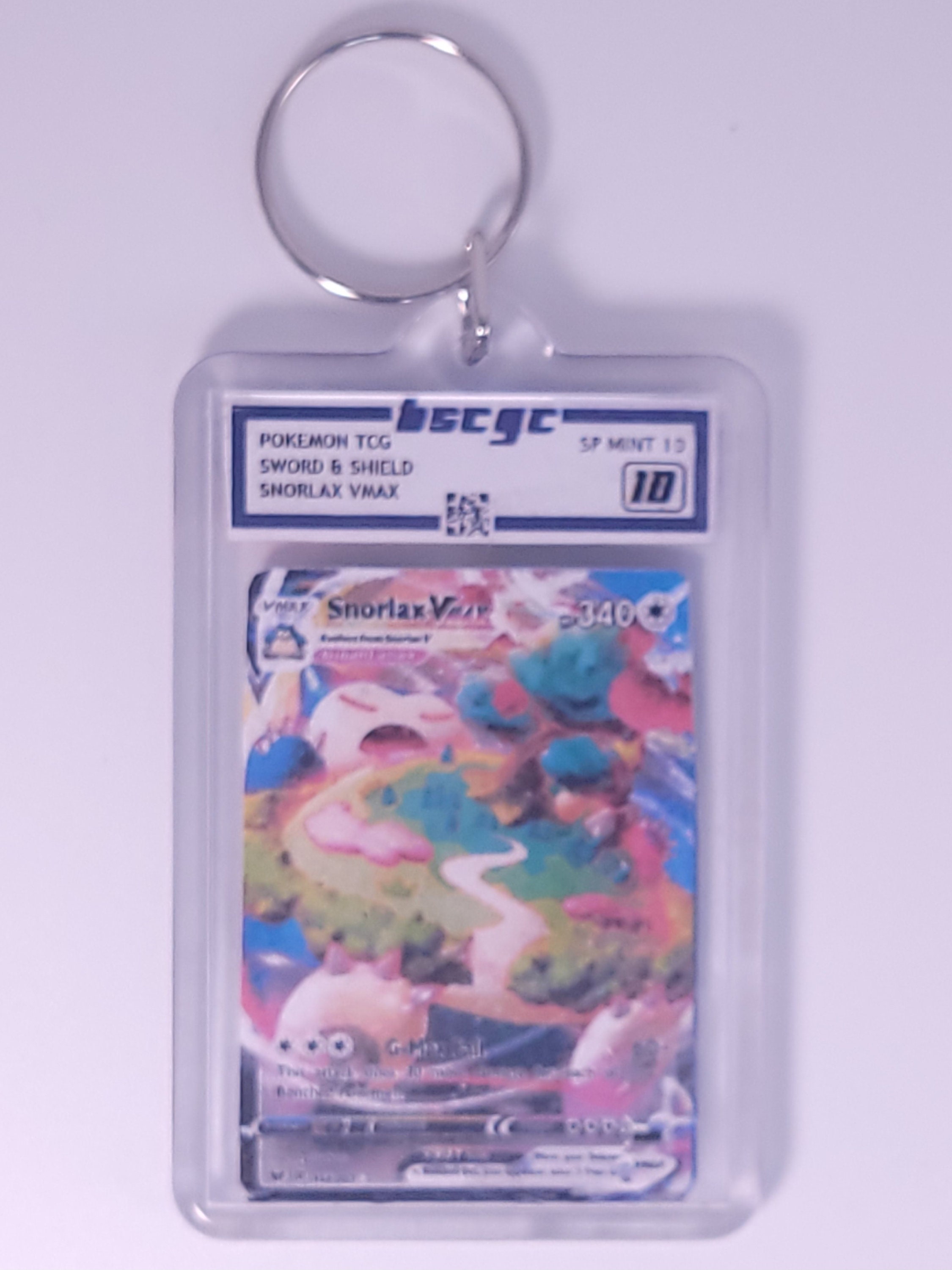 Snorlax VMAX Keychain Mini Slab Graded Pokemon Card - Etsy