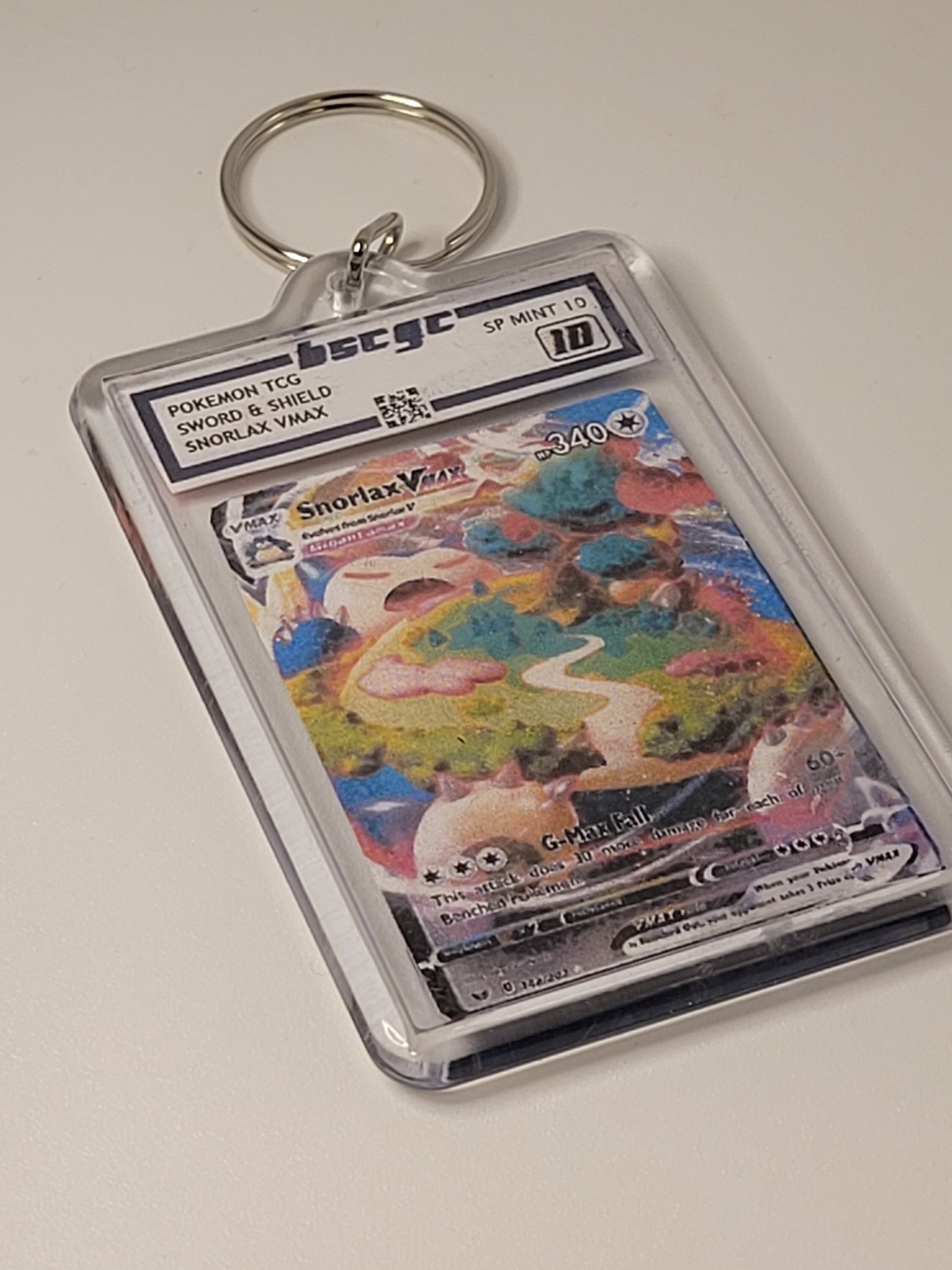 Snorlax VMAX Keychain Mini Slab Graded Pokemon Card - Etsy