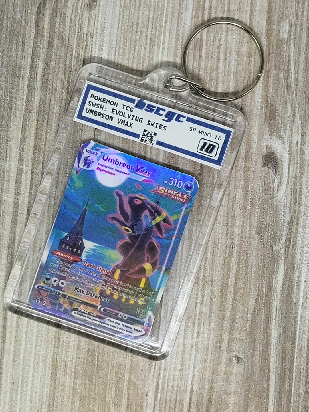 Mini Umbreon Vmax Keychain Keyring Slab Graded Pokemon Card - Etsy