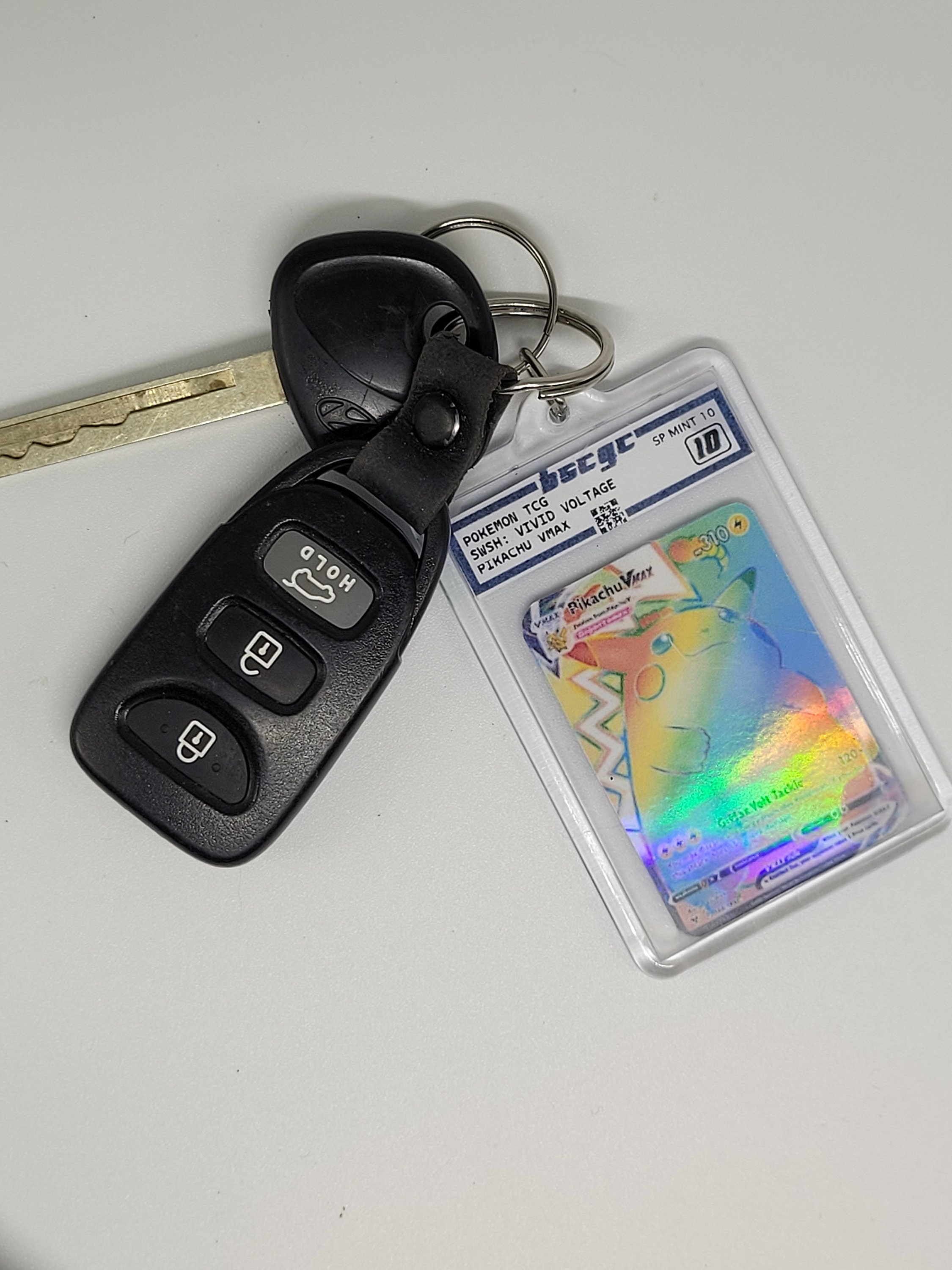 Rainbow Pikachu Keychain Mini Slab Graded Pokemon Card - Etsy