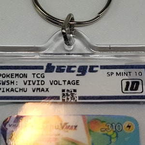 Rainbow Pikachu Keychain Mini Slab Graded Pokemon Card - Etsy