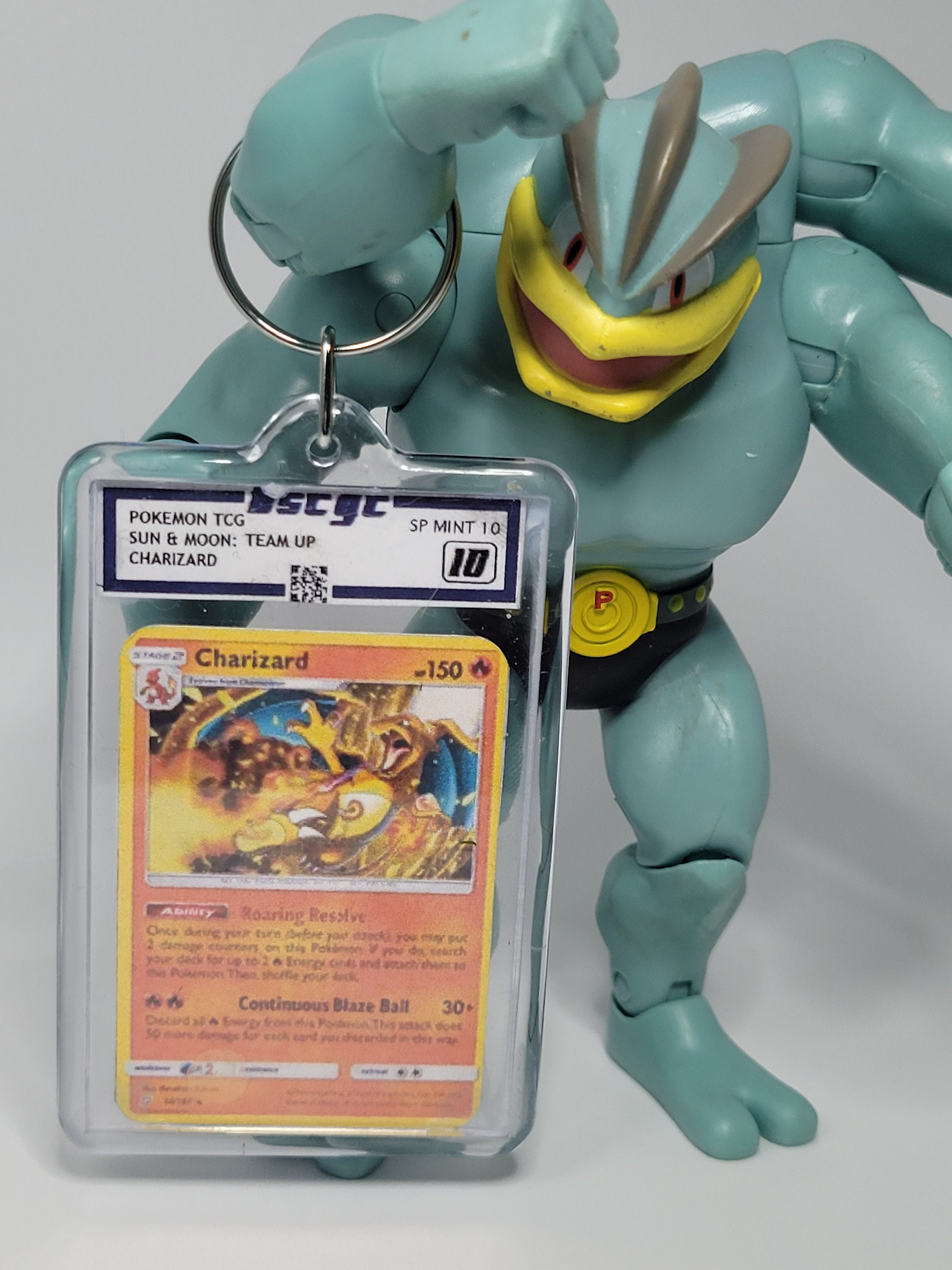 Charizard Keychain Mini Slab Graded Pokemon Card - Etsy