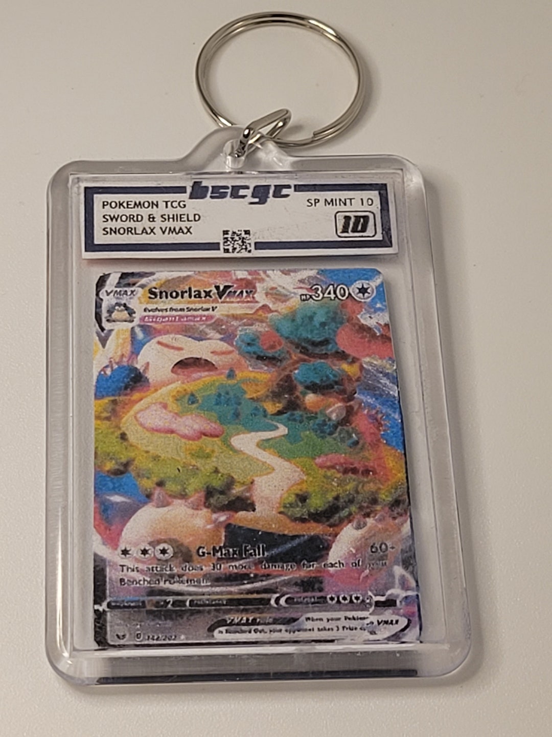 Snorlax VMAX Keychain Mini Slab Graded Pokemon Card - Etsy