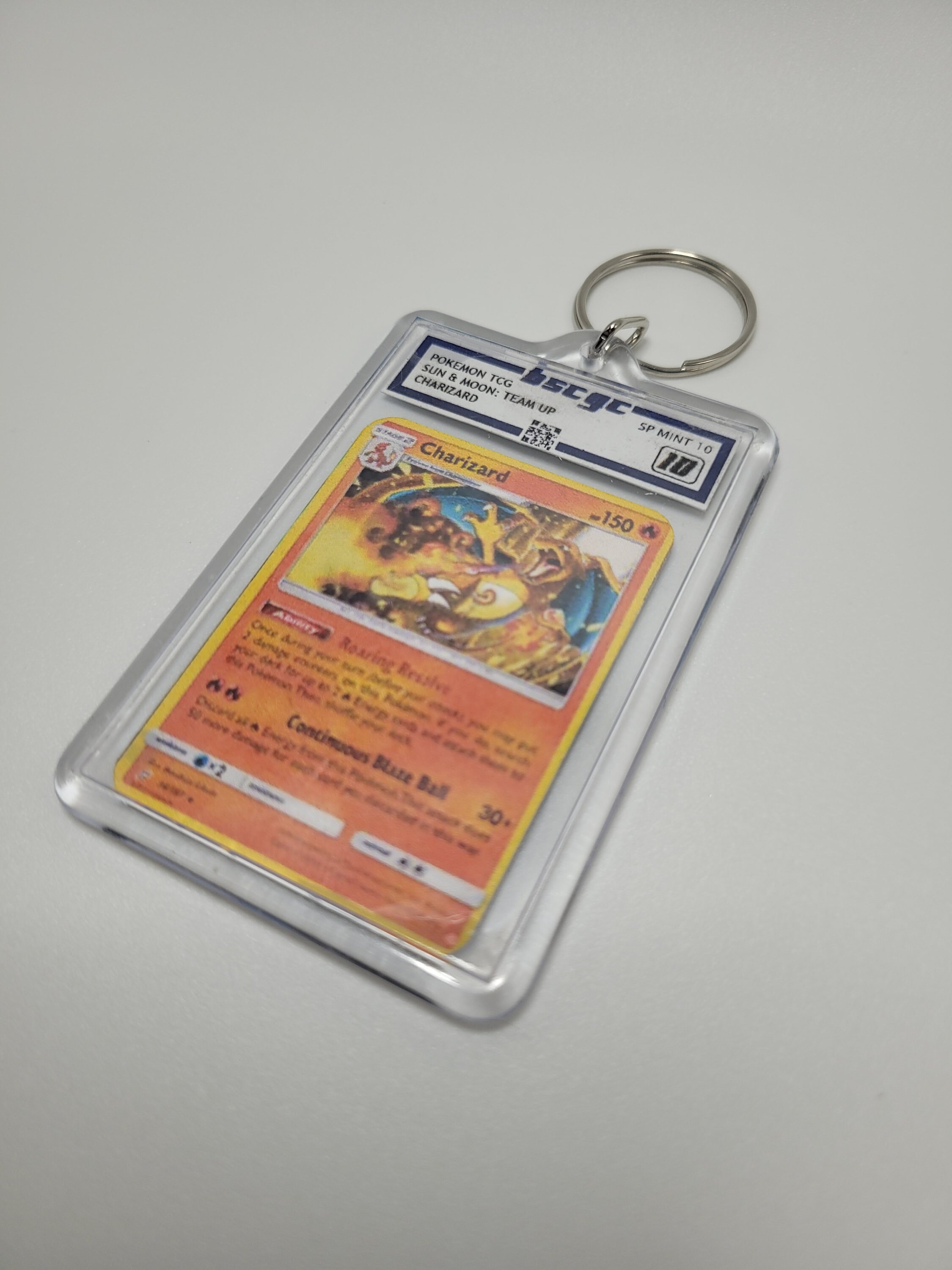 Charizard Keychain Mini Slab Graded Pokemon Card - Etsy