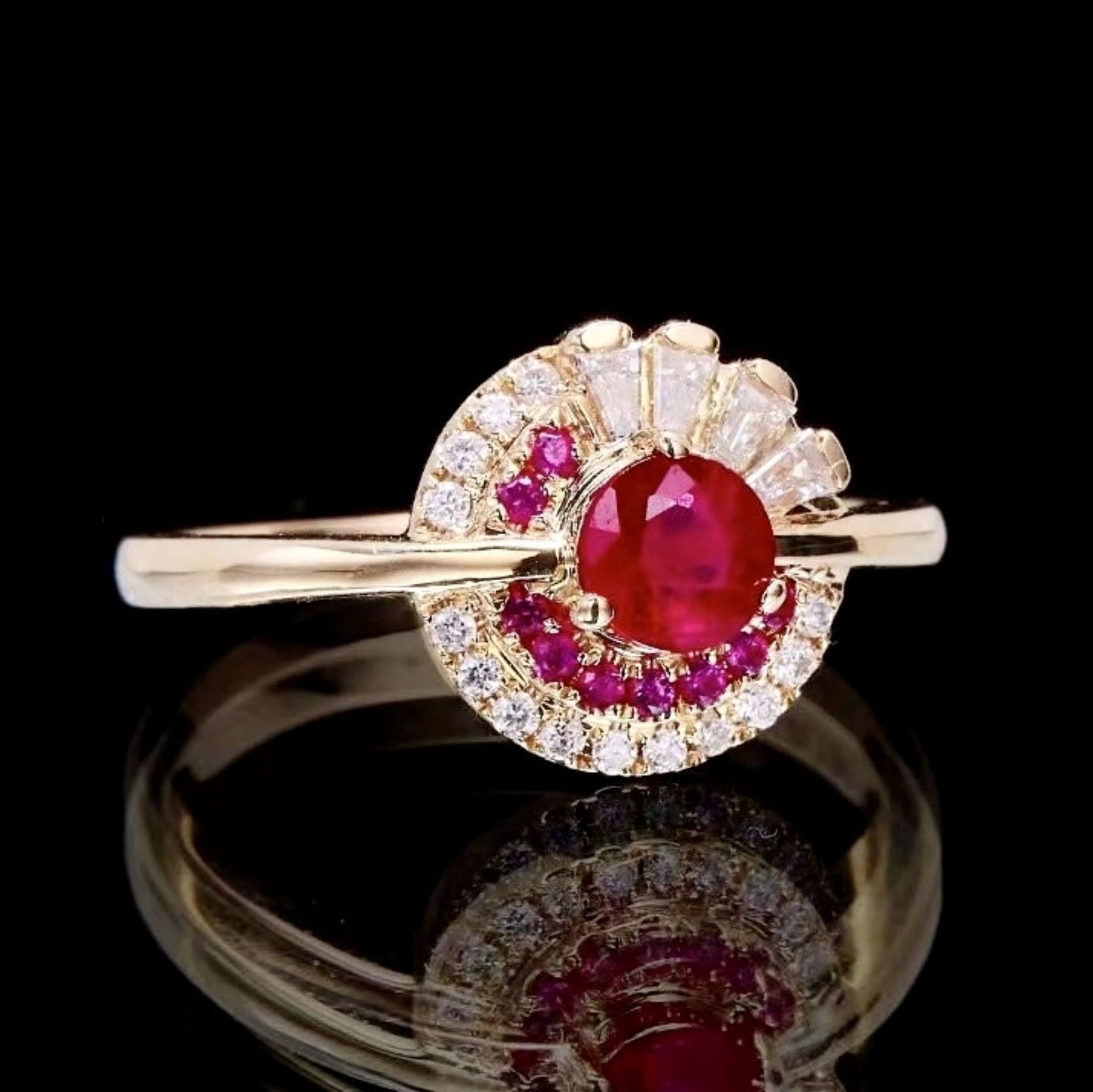 Unique Natural Ruby Ring/art Deco 18k Rose Gold Real Ruby Ring/handmade Custom Ruby Ring/dainty ...